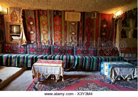 Inside a rock house of Uchisar, Cappadocia Turkey Stock Photo - Alamy
