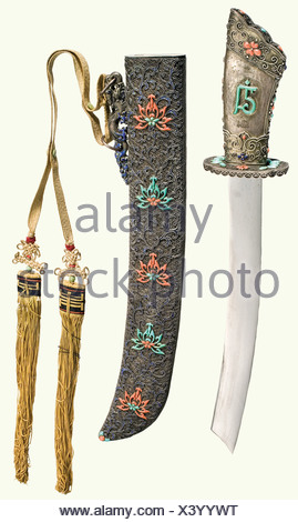 A sword, Mongolian, 1st half of the 20th century. Slightly curved Stock ...