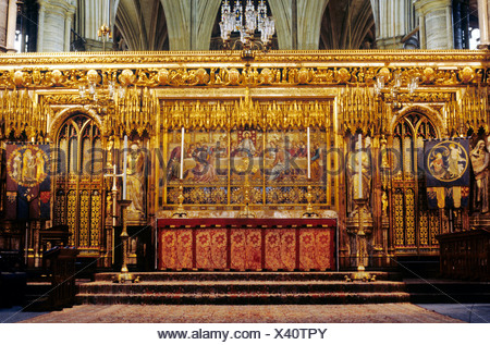 Westminster Abbey, The High Altar, London England UK interior interiors ...
