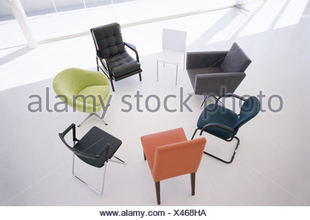 Chairs arranged in a circle in a classroom at Isle of Wight Studio ...