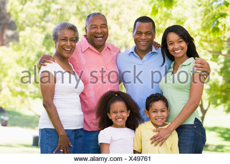 Extended African family smiling together Stock Photo: 10098437 - Alamy