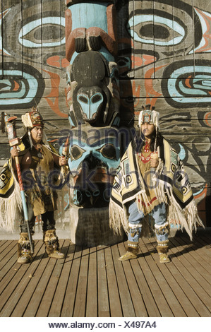 Tlingit Man in Chilkat Blanket Chilkat Dancer SE AK Stock Photo ...