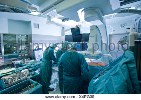 Cardiac surgery in a hybrid operating room, Deutsches Herzzentrum Stock ...