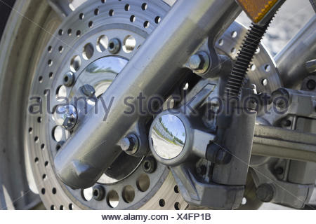 chopper motorcycle front wheel and brake assembly Stock Photo ...