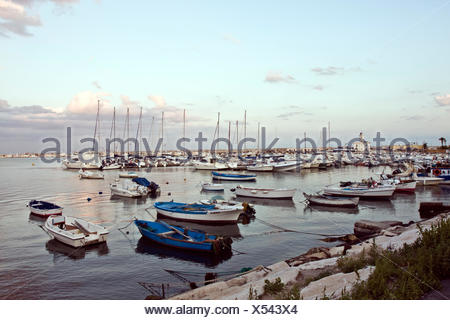 Boats in the port of Manfredonia, Gargano, Foggia, Apulia, Puglia Stock ...
