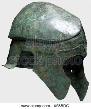 A Chalcidian helmet, 5th - 4th century B.C. Bronze helmet with Stock ...