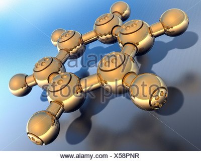 Molecular model of Benzene Stock Photo: 52584167 - Alamy
