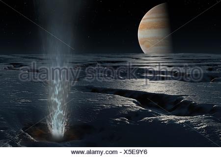 Surface of the Jupiter moon Europa Stock Photo - Alamy