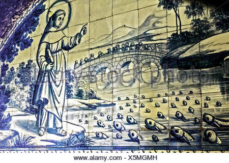 Saint Anthony Preaching To The Fish Lisbon Cathedr Stock Photo - Alamy