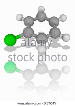 Chlorobenzene. Molecular model of the organochlorine aromatic Stock ...