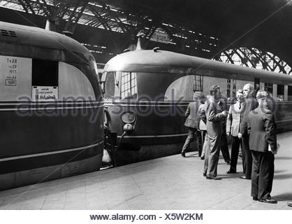 Train cars and locomotives in a rail switching yard Stock Photo ...