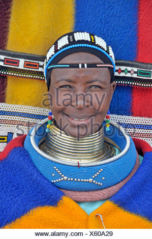 Woman from the Ndebele tribe, also called Matabele or AmaNdebele Stock ...