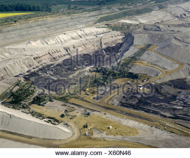 brown coal digging near Leipzig, digger, Germany, Saxony Stock Photo ...