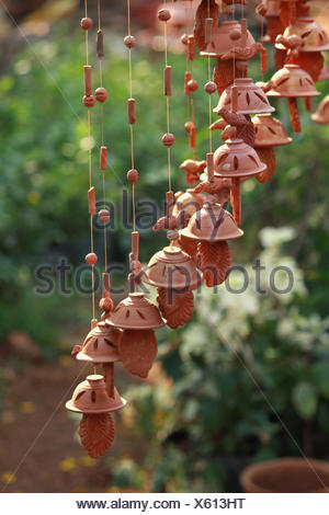 Wind Chimes made in terracotta. Maharashtra, India Stock Photo - Alamy