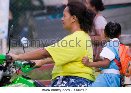 The school run on Funafuti, Tuvalu Stock Photo - Alamy