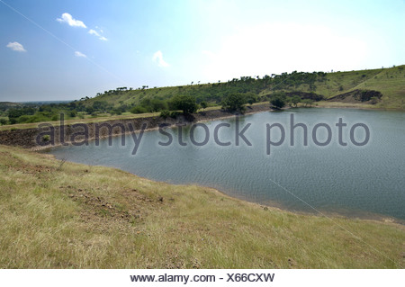 Percolation tank at Ralegan Siddhi near Pune ; Maharashtra ; India ...