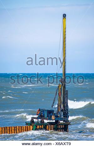 Baltic Sea, breakwater, groin, jetty, coast protection, shore Stock ...