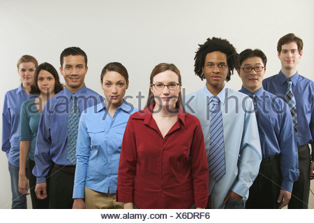 Portrait of a diverse group of eight happy and healthy Caucasian Stock ...