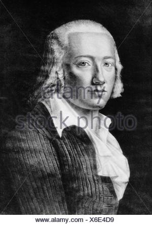 Friedrich Hoelderlin (1770-1843), poet, steel engraving, before 1880 ...