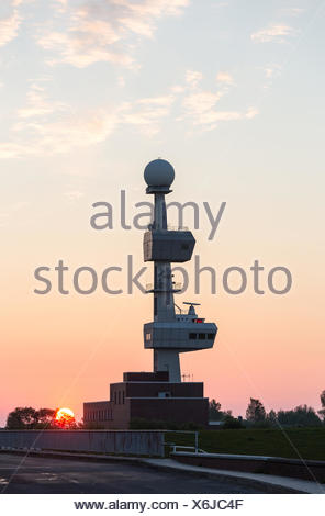 Knock Lighthouse with the radar and radio tower of the Ems traffic ...