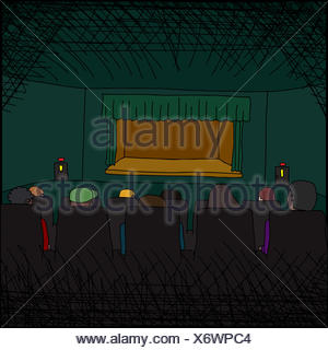A vector illustration of empty theater stage Stock Vector Art ...