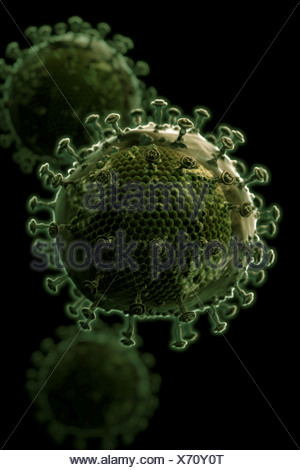 Scanning electron microscope styled HIV cells Stock Photo - Alamy