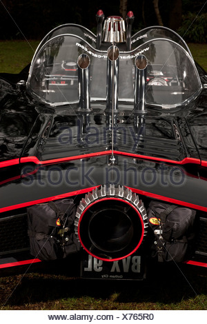 Batmobile, red and black with glass windscreen Stock Photo - Alamy
