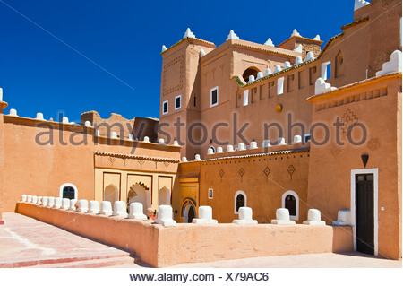 Restored kasbah, mud fortress, residential castle of the Berbers ...