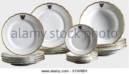 Imperial Russian Naval Ministry, 20 plates from the table service Stock ...