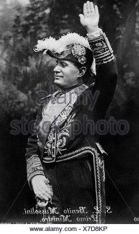 The Italian dictator Benito Mussolini with the hat, Italy Stock Photo ...