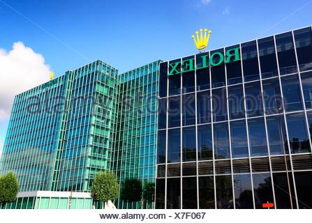 Headquarters of the Swiss watchmaker Rolex SA in Geneva, Switzerland ...