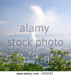 alpine Alps air pollution smog environment Zurich Switzerland Europe ...