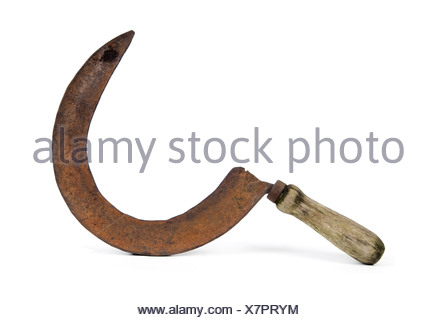 old rusty sickle isolated on white background Stock Photo: 53353731 - Alamy