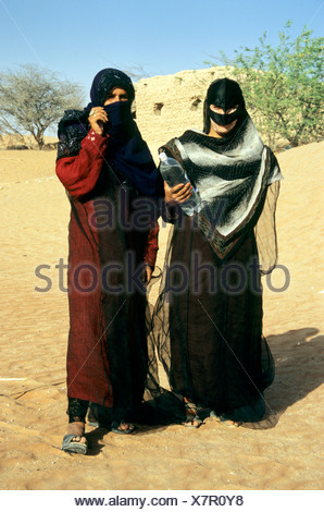 woman with traditional mask, the burqa, United Arab Emirates, Dubai ...