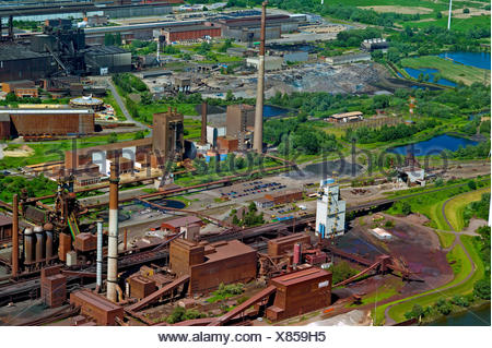 aerial view of the steel mill Arcelor Mittal, Germany, Bremen Stock ...