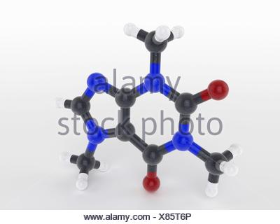 Ball and stick model of a caffeine molecule Stock Photo: 88275694 - Alamy