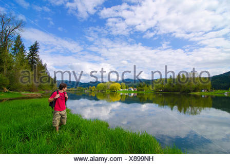 Hiking, Shuswap River, Grindrod, British Columbia, Canada, MR 001 Stock ...