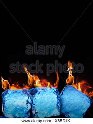 Ice Cube On Fire Stock Photo: 34975274 - Alamy