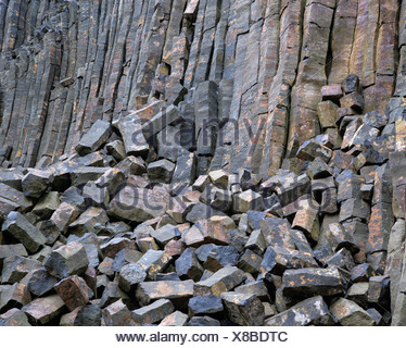 Quarry, basalt stone quarry, basalt array, basalt columns behind Stock ...