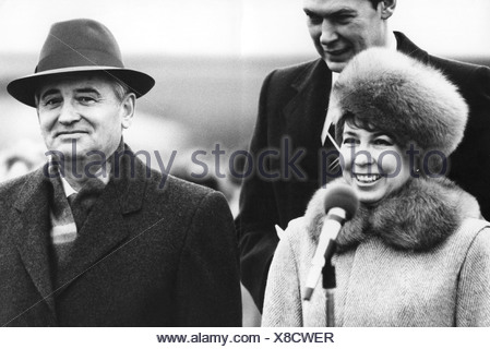 The president of the U S S R Mikhail Gorbachev and Raisa Gorbacheva ...
