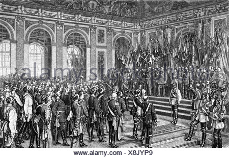 The proclamation of the German Empire - Proclamation of Prussian king ...