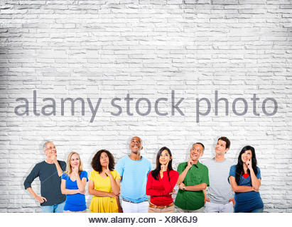 Group of Diverse People with Thinking Concept Stock Photo: 81929467 - Alamy