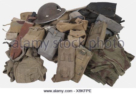 A group of British Army equipment, including eight camouflage "wide ...