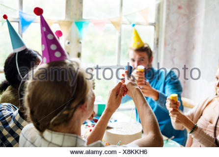 Party popper popping Stock Photo: 26666736 - Alamy