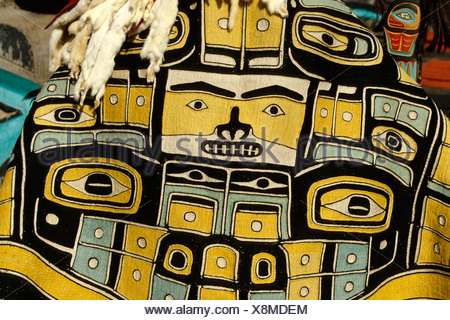 Tlingit Chilkat Dancers in Chilkat Blankets Portrait Stock Photo - Alamy