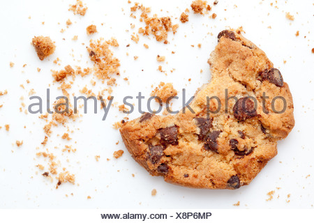Half eaten chocolate chip cookie Stock Photo - Alamy