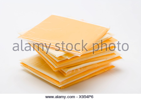 Cheese slices individually wrapped in plastic Stock Photo - Alamy
