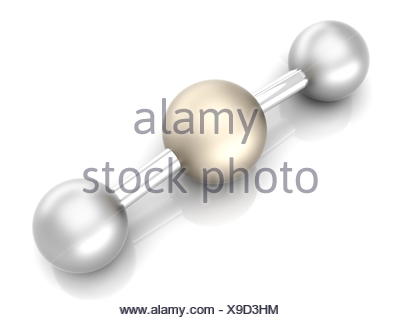 Carbon dioxide, CO2, molecule model and chemical formula. Carbonic acid ...