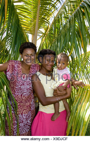 Fijians, Fijian women, Fijian, women, young women, red hibiscus Stock ...