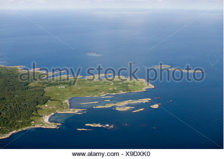 Aerial view of the Swedish archipelago in the Baltic south east of ...